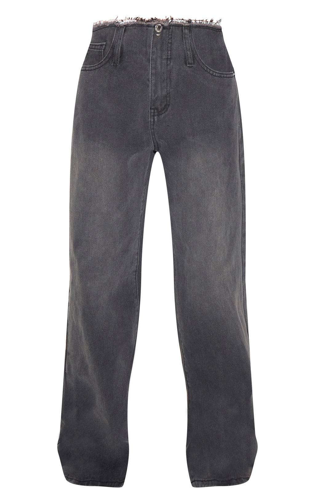 Petite Black Fray Waist Low Rise Jeans | Petite | PLT