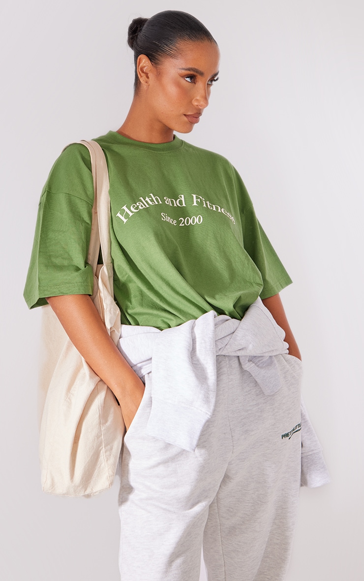 Plt Label Olive Health And Fitness Puff T Shirt | PrettyLittleThing USA