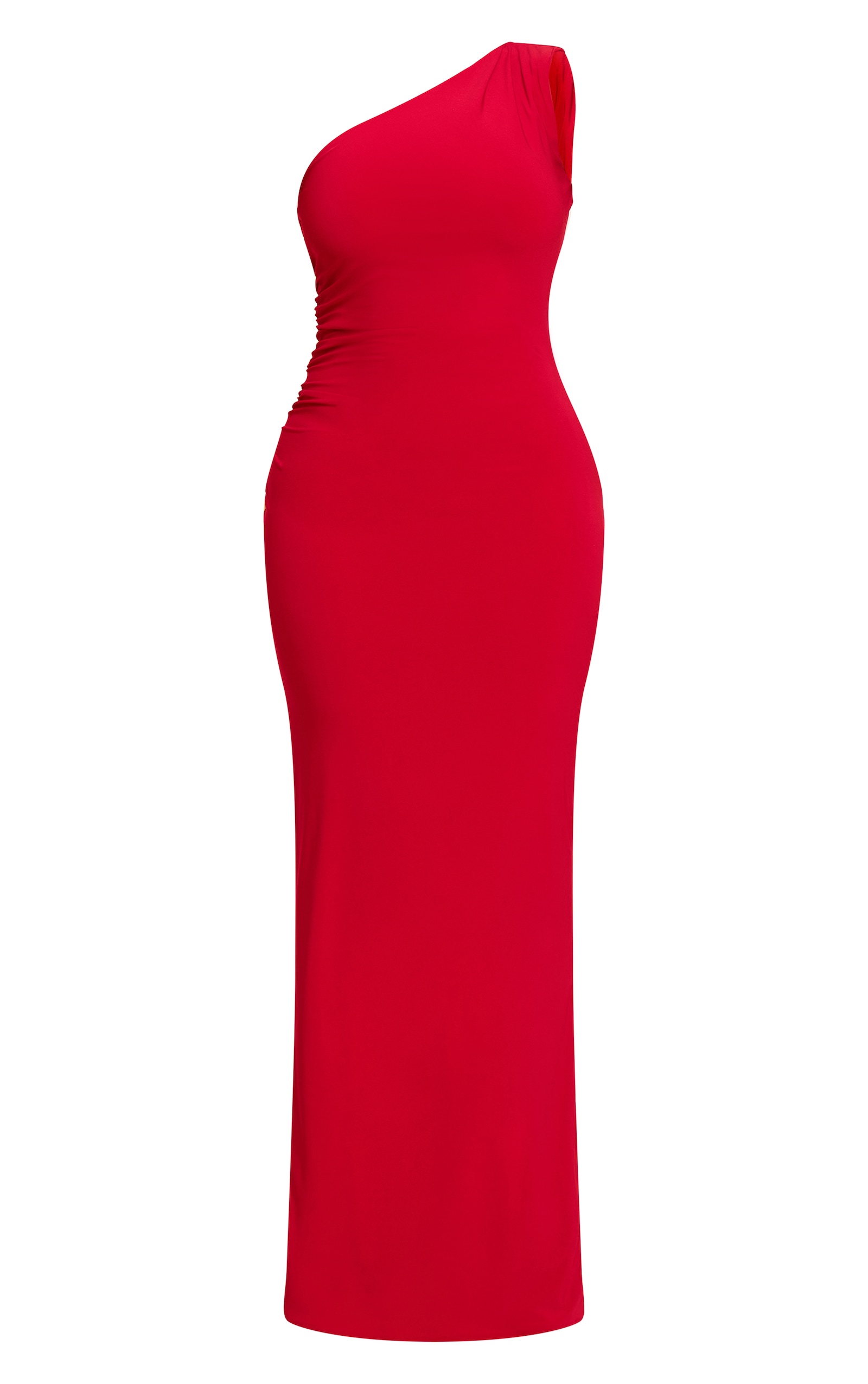 Shape Robe Longue Rouge Froncée Sur Le Côté À Épaule Unique | Shape ...