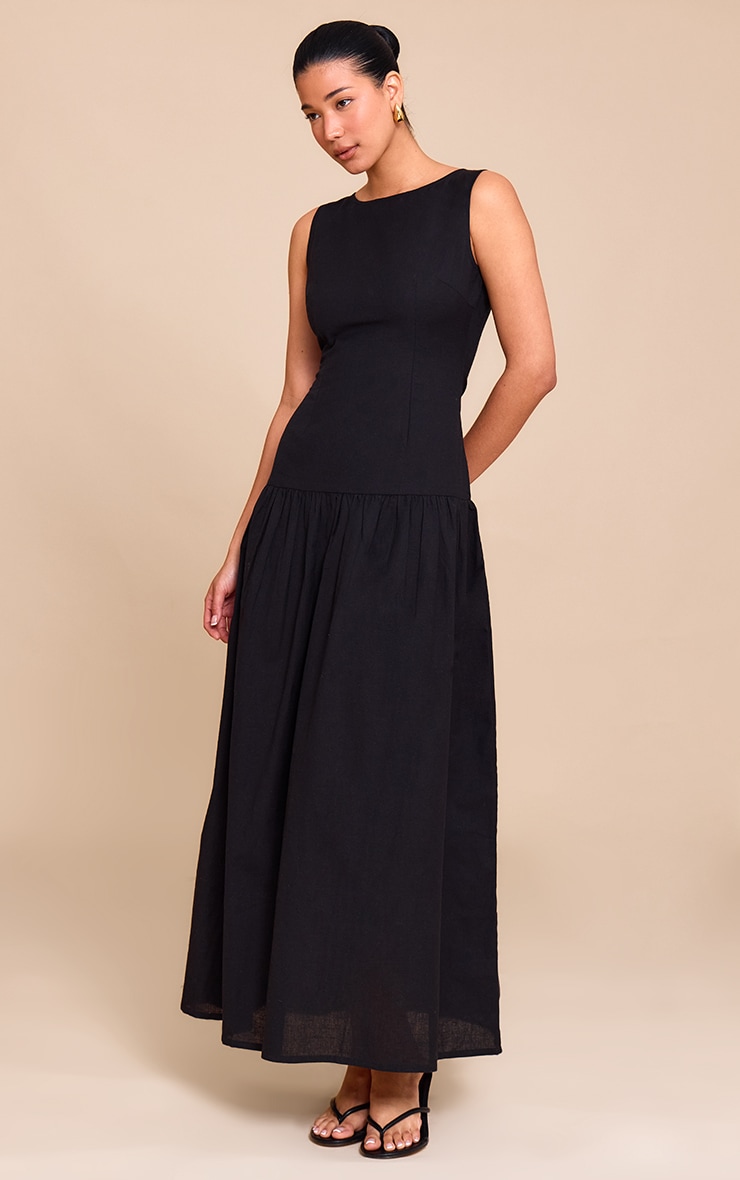 Black Drop Waist Maxi Dress | Dresses | PrettyLittleThing