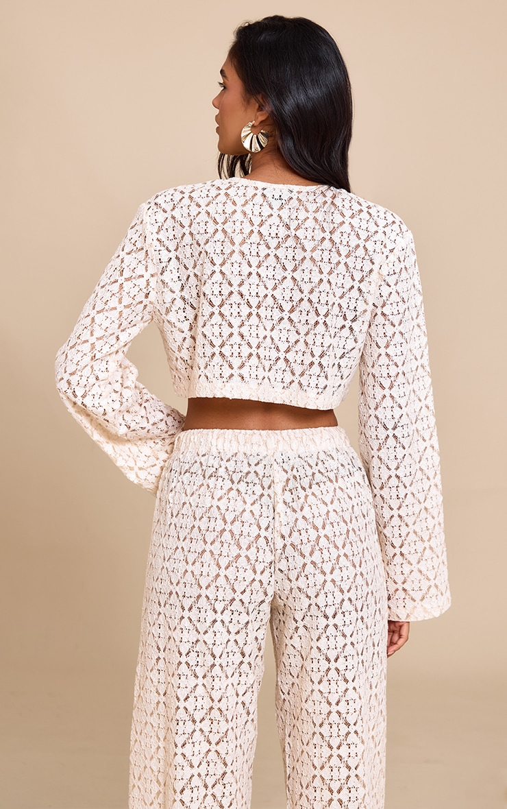 Cream Lace Button Detail Crop Top | Co-ords | PLT