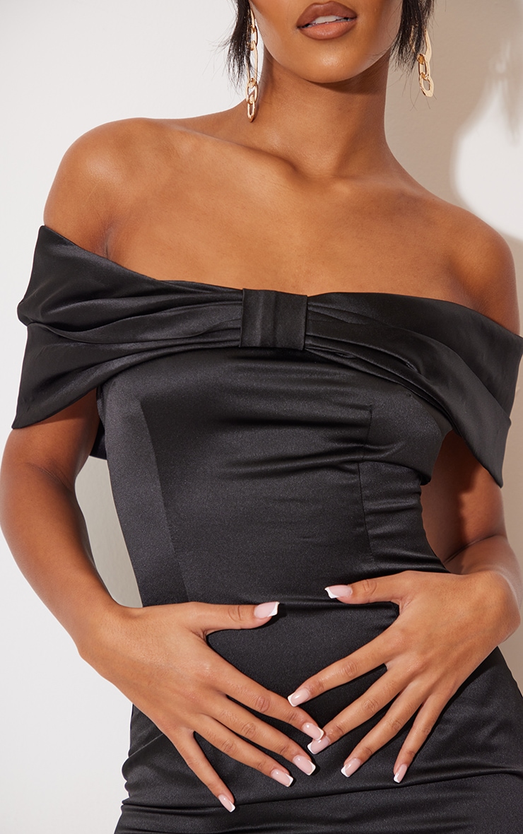 Tall Black Bow Mini Dress | Tall | PrettyLittleThing USA