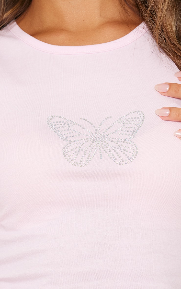 Pink Hot Fix Butterfly Long Vest Top | Tops | PrettyLittleThing