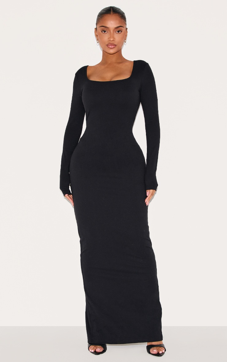 Shape Black Built In Bra Sculpt Maxi Dress | Shape | PrettyLittleThing AUS