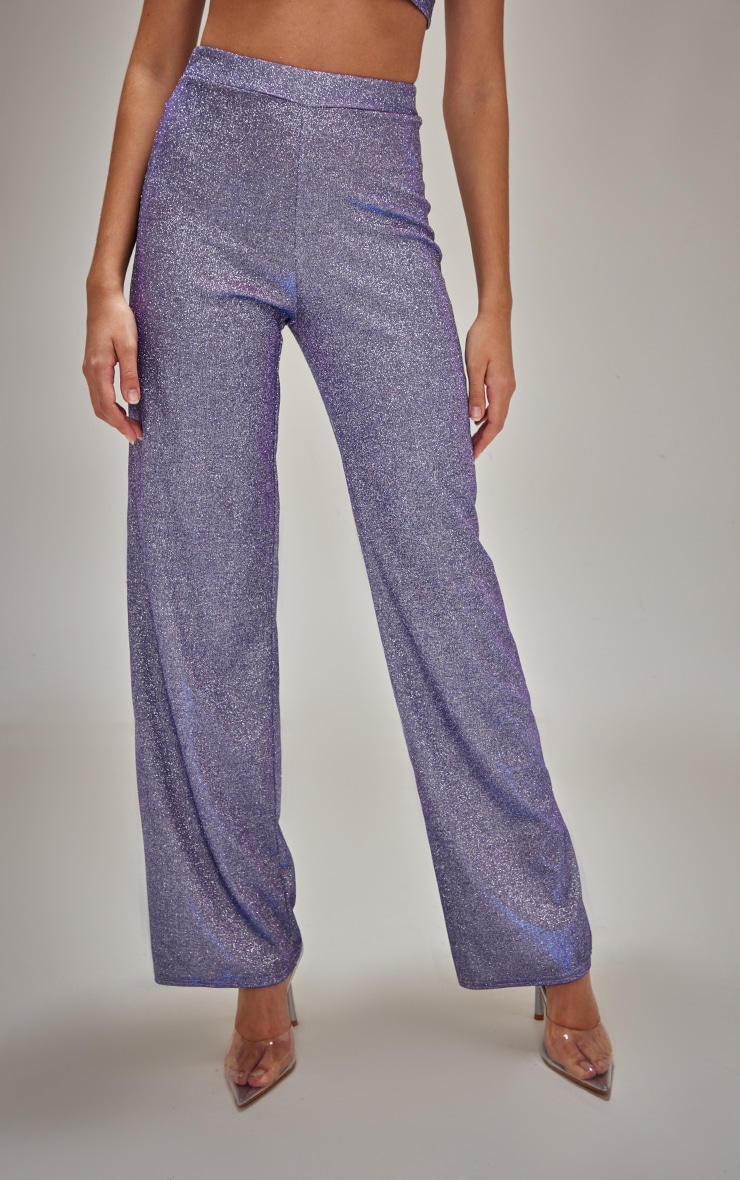 Tall Lilac Glitter Tailored Trousers | Tall | PrettyLittleThing AUS