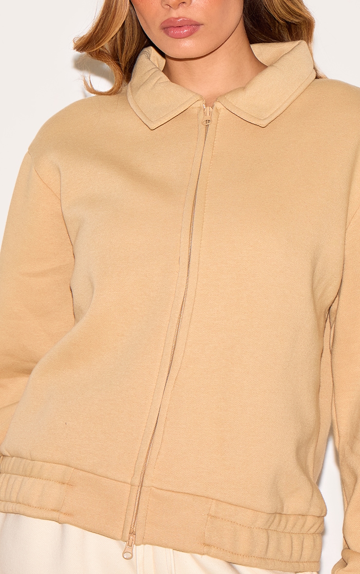 Stone Zip Through Collared Sweatshirt | Athleisure | PLT
