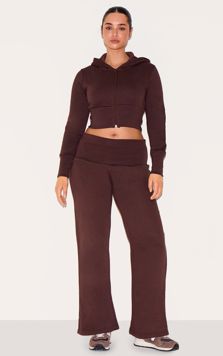 Shape Chocolate Foldover Waist Flare Joggers | Shape | PrettyLittleThing