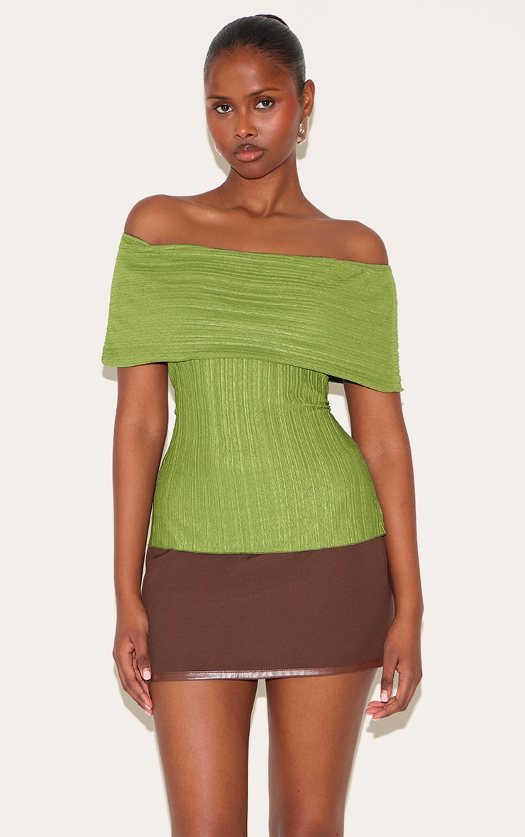 Green Rib Style Fold Over Top | Tops | PLT