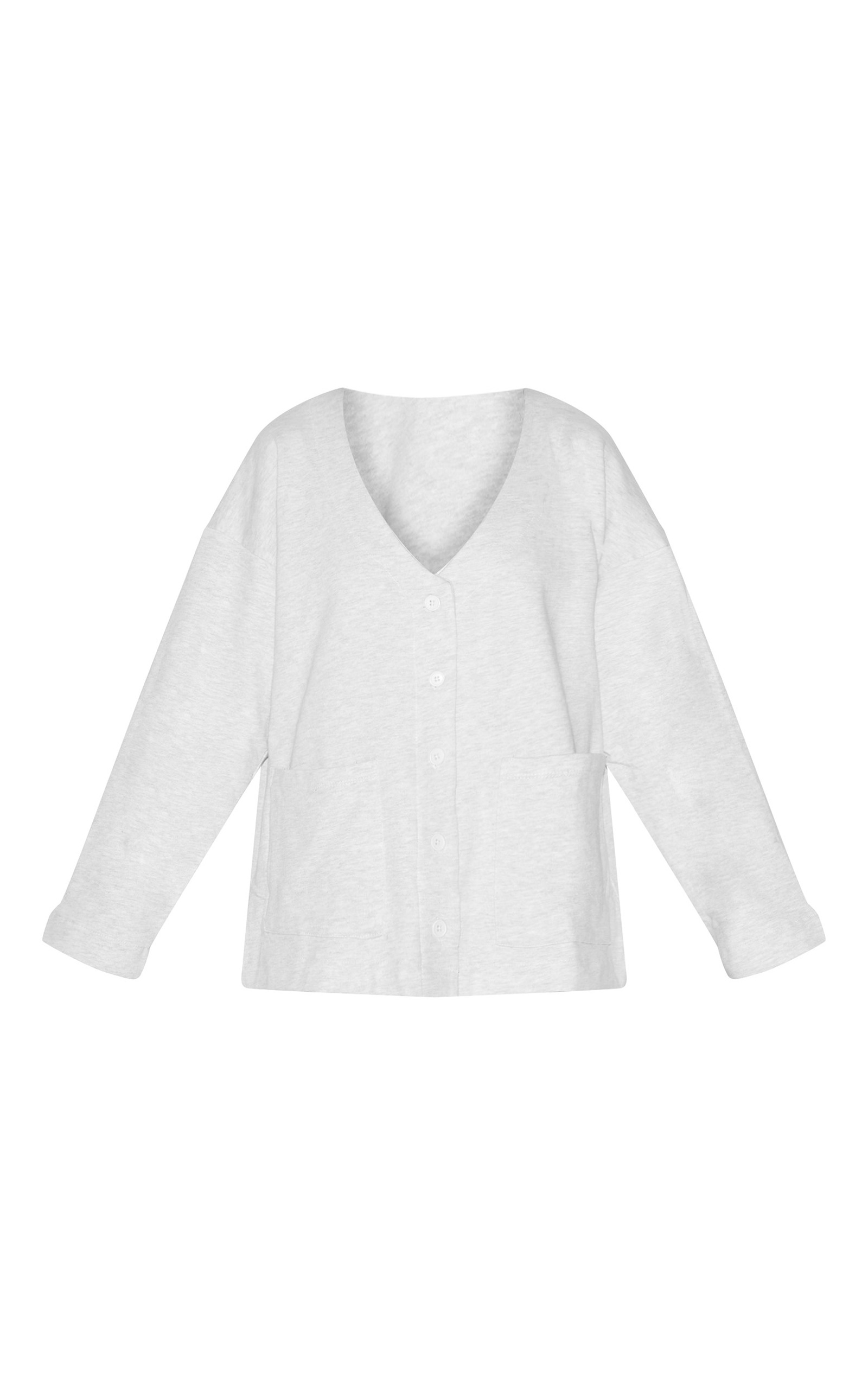 Ice Grey Fleeceback Button Front Sweat Cardigan | Athleisure ...