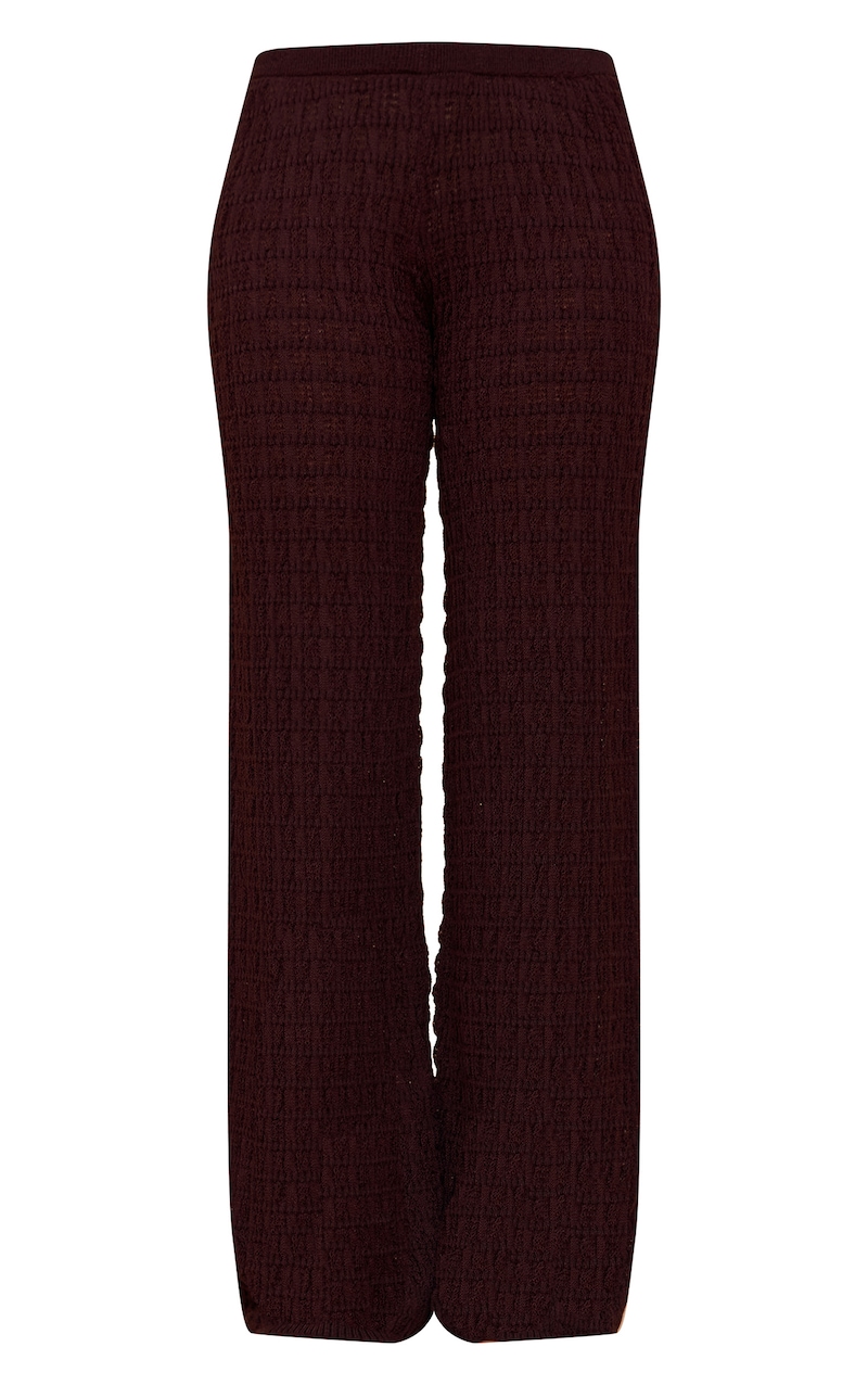 Chocolate Textured Knit Trouser | Knitwear | PLT