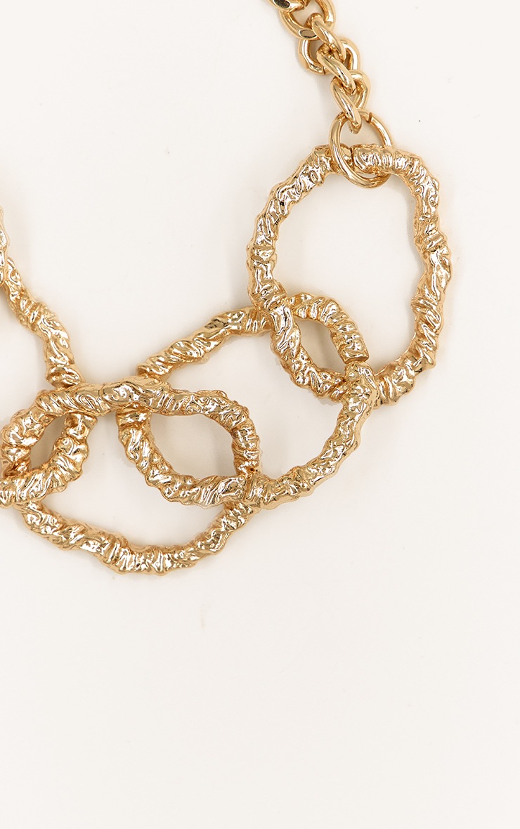 Gold Texture Hoop Choker | Accessories | PrettyLittleThing AUS