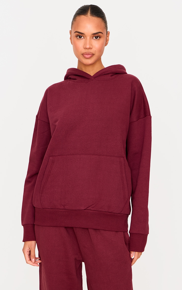 Burgundy Premium Basic Oversized Sweat Hoodie | Sweat ...