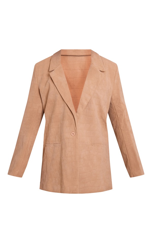 Sand Croc Suede Blazer | Outerwear | PLT USA