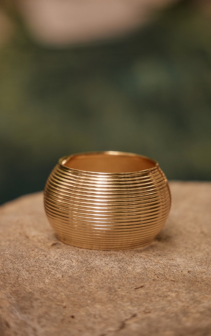 Gold Rib Detail Bangle | Accessories | PLT USA