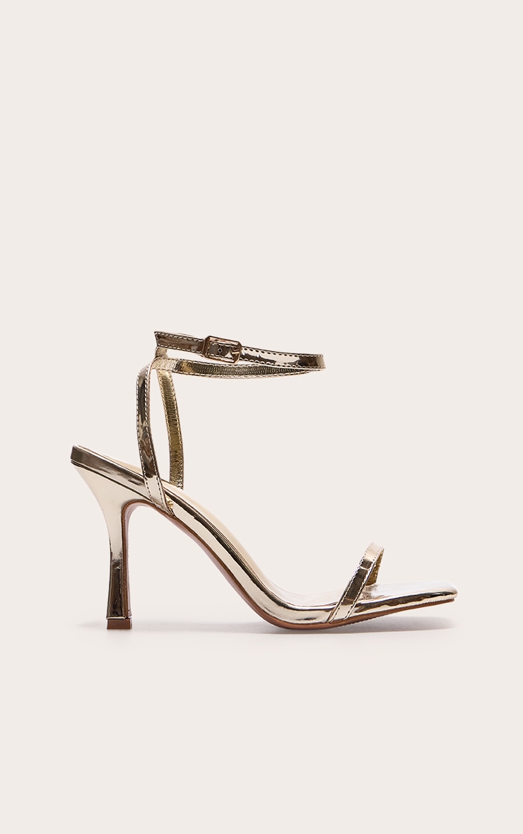 Gold Heels | Gold Sandal Heels | PrettyLittleThing