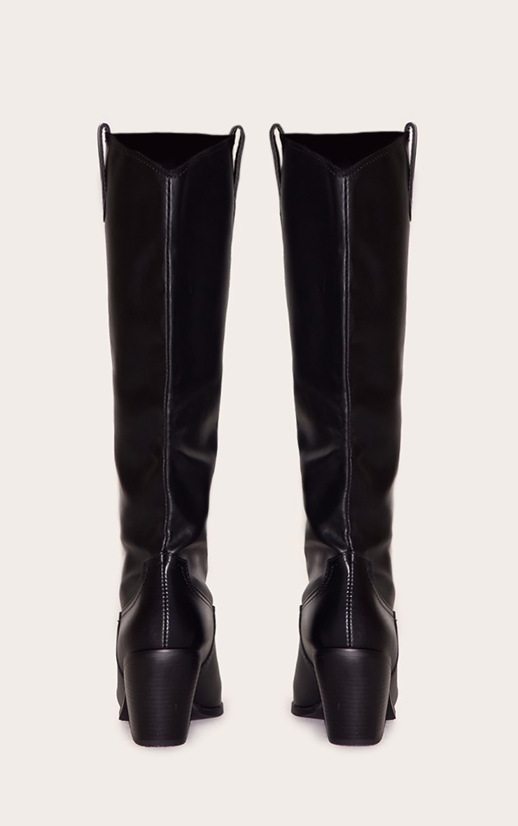 Black Mid Calf Western Boots | Footwear | PLT