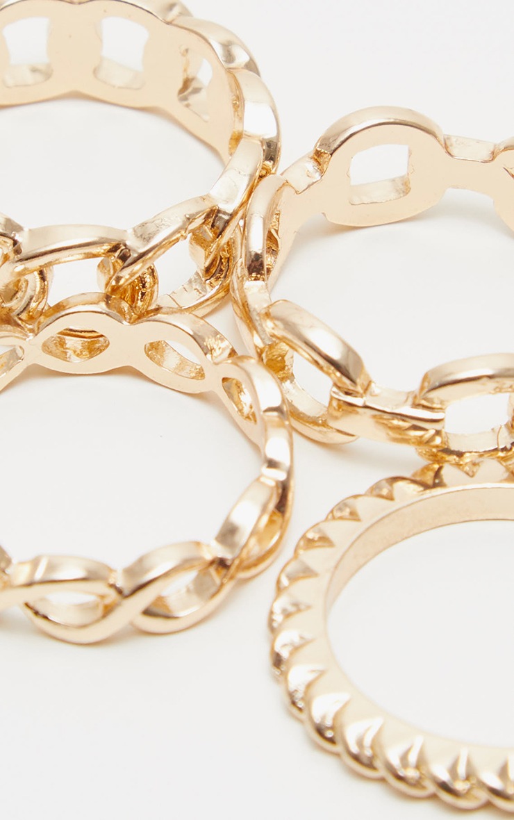 Gold Chain Link Multi Ring Set | Accessories | PLT
