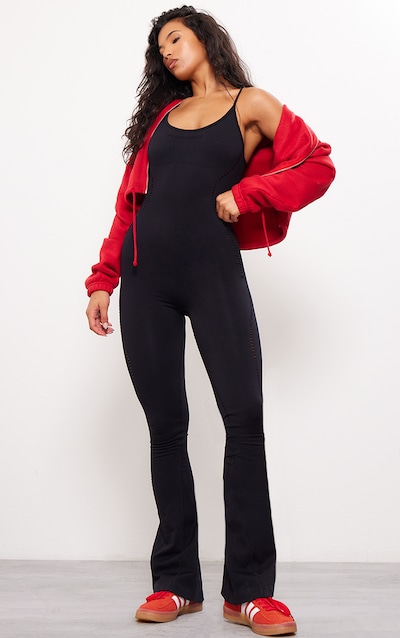Seamless black unitard | PrettyLittleThing