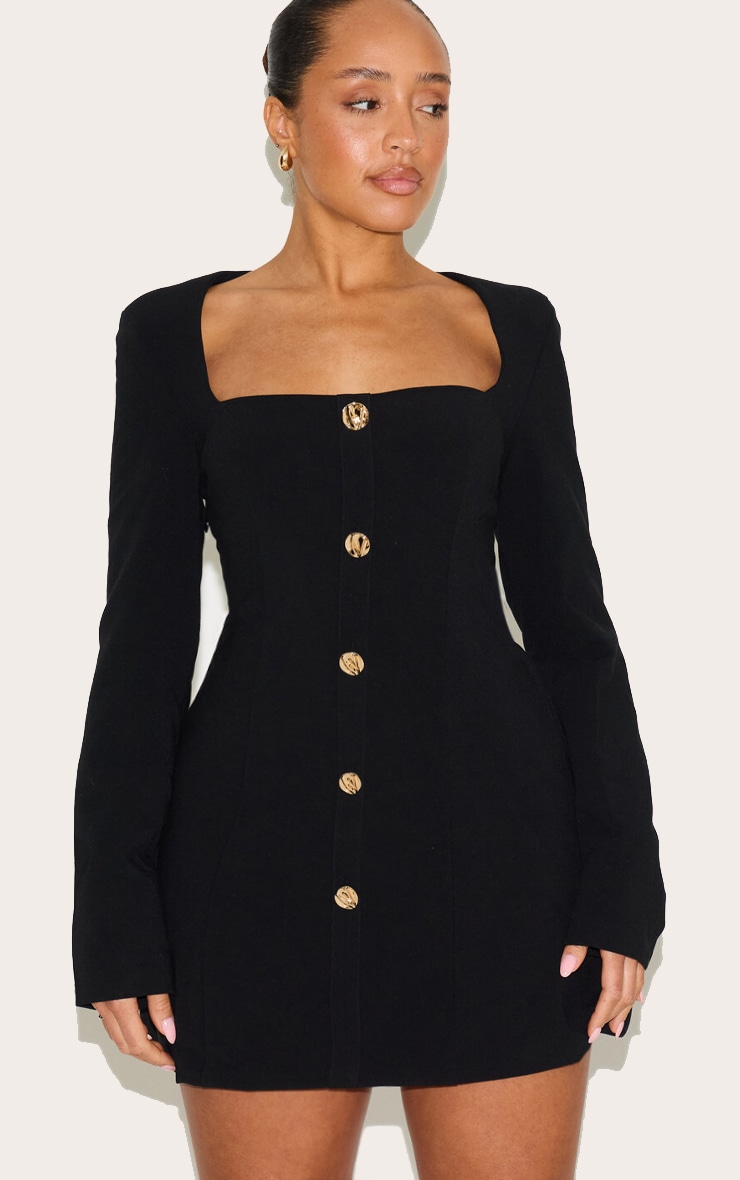 Shape Black Tailored Hammered Mini Dress | Shape | PLT