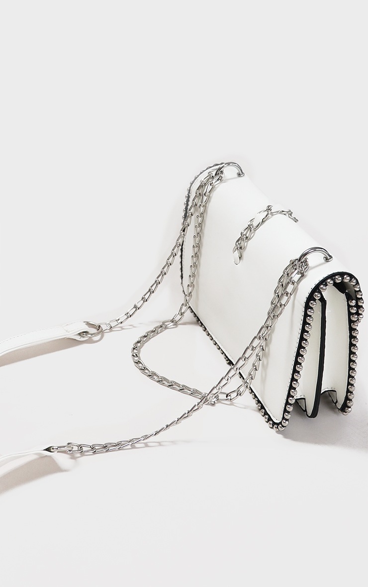 White PU Chain And Tassel Trim Cross Body Bag | Accessories | PLT