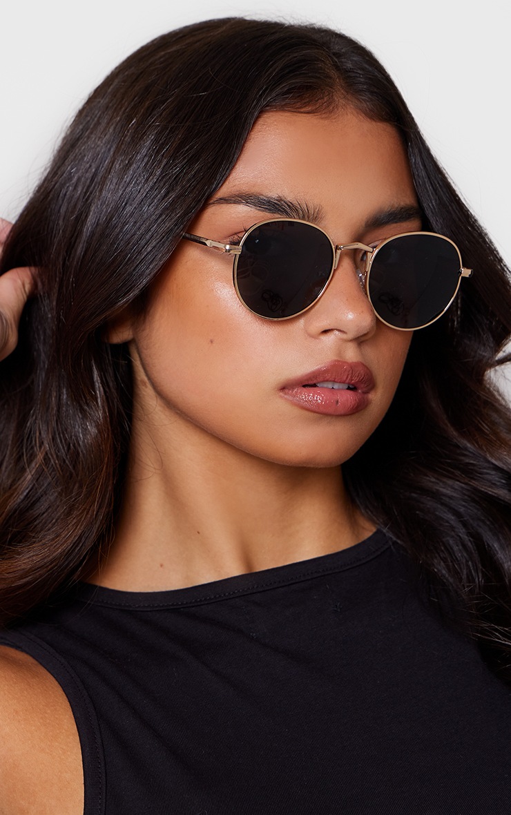 Black Rounded Lens Retro Sunglasses | Accessories | PrettyLittleThing