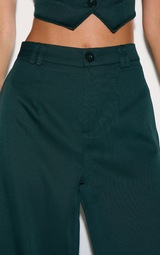 Forest Green Woven Double Belt Loop Suit Trousers | Co-ords ...