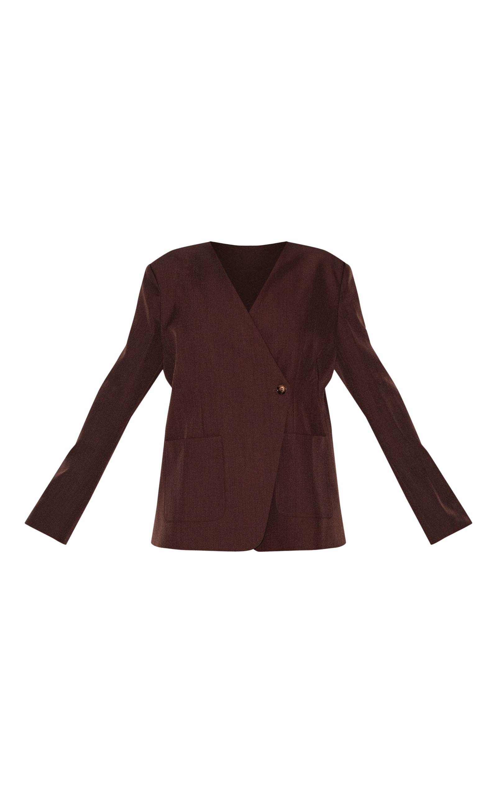 Dark Brown Tailored Woven Asymmetric Blazer | Co-ords ...