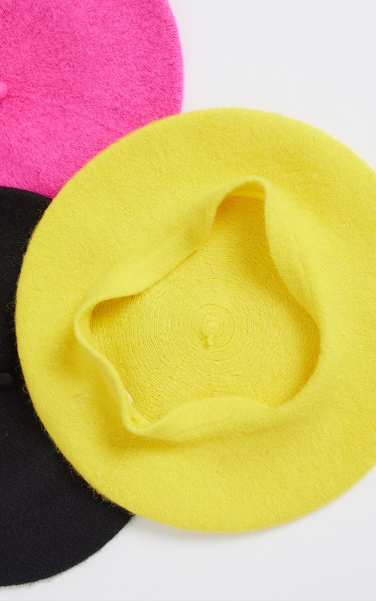 Béret simple en feutre jaune | PrettyLittleThing FR