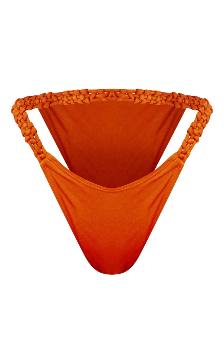 Rust Plaited Strap Underwired Bikini Top | PrettyLittleThing AUS