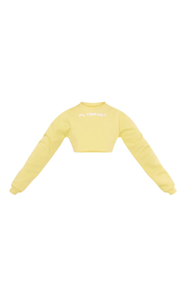 PLT SPORT Lemon Cropped Sweater | Activewear | PrettyLittleThing USA