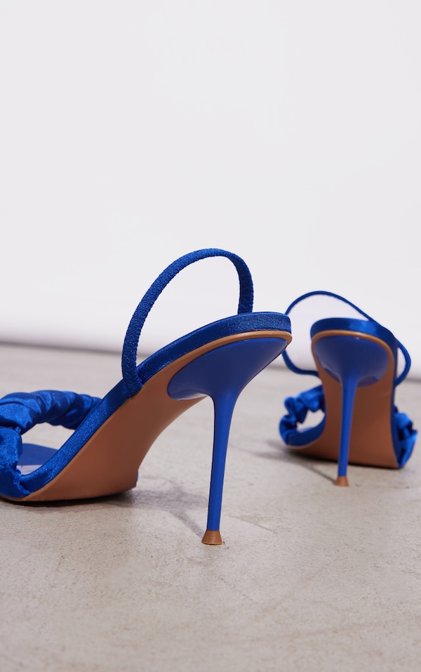 Bright Blue Strap High Stiletto Heeled Sandals | Footwear | PLT