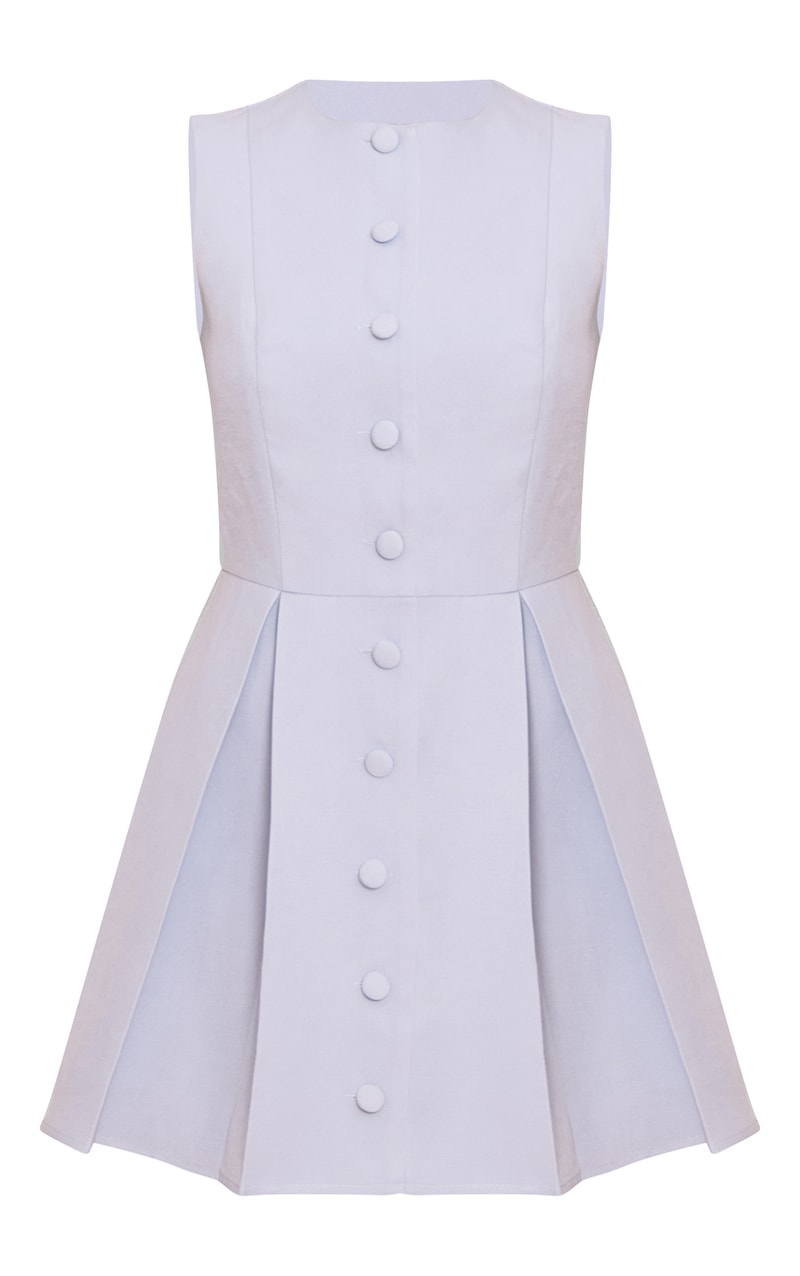 Light Blue Tailored Woven Down Pleated Shift Dress | Dresses ...