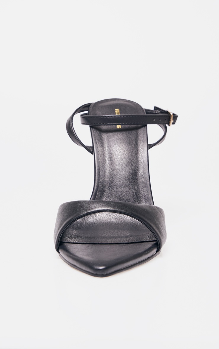 Black PU Point Toe High Stiletto Heeled Sandals | Footwear ...