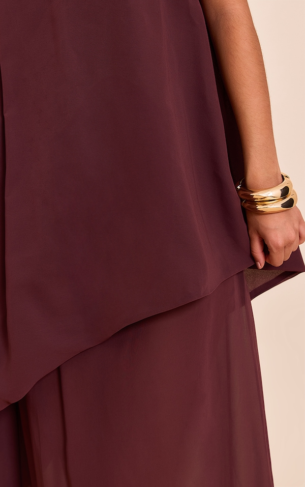 Chocolate Chiffon Bandeau Overlay Maxi Dress | Dresses | PrettyLittleThing USA