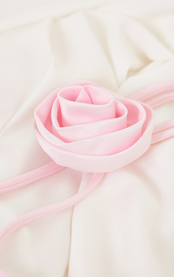 Baby Pink Flower Tie Neck Corsage | PrettyLittleThing