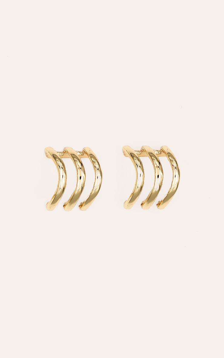 Gold Ridge Wave Hoop Earrings | Accessories | PLT