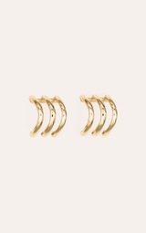 Gold Ridge Wave Hoop Earrings | Accessories | PrettyLittleThing USA