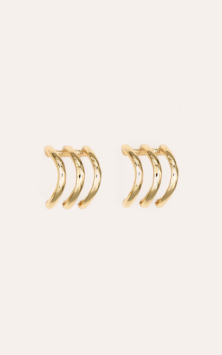 Gold Ridge Wave Hoop Earrings | Accessories | PLT