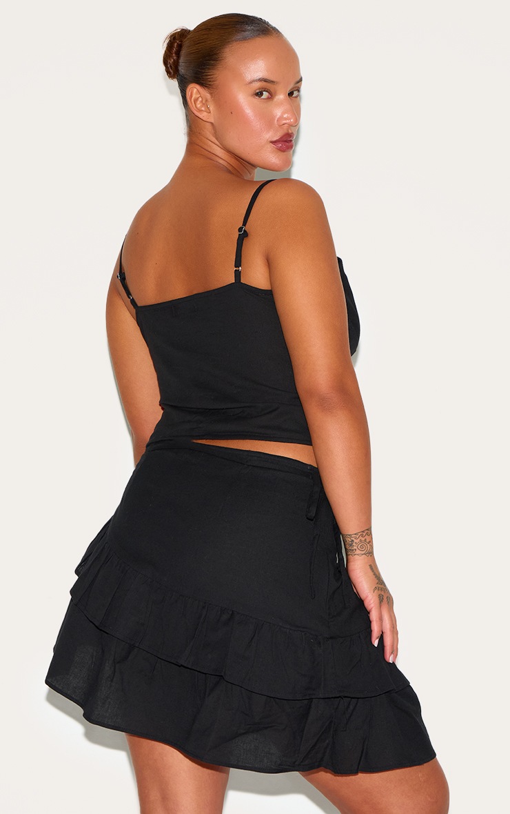 Plus Black Bead Detail Lace Up Corset Top | Plus Size ...