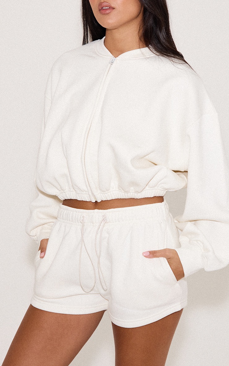 Off White Drawcord Waist Sweat Shorts | Athleisure | PLT