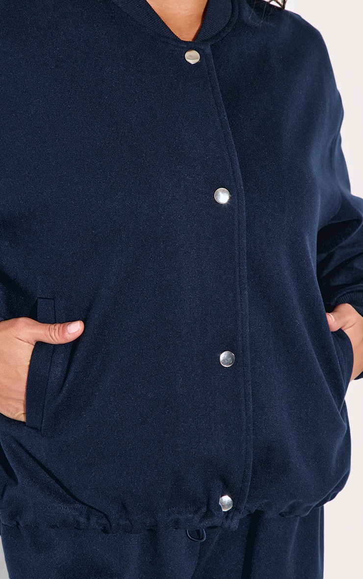 Navy Heavy Brushed Bomber Jacket | Co-ords | PLT