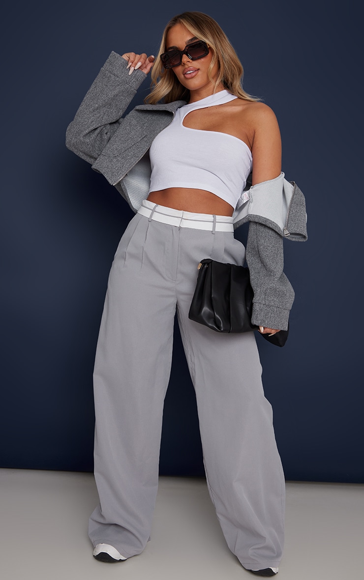 White Soft Rib Cut Out Crop Top | Tops | PrettyLittleThing AUS