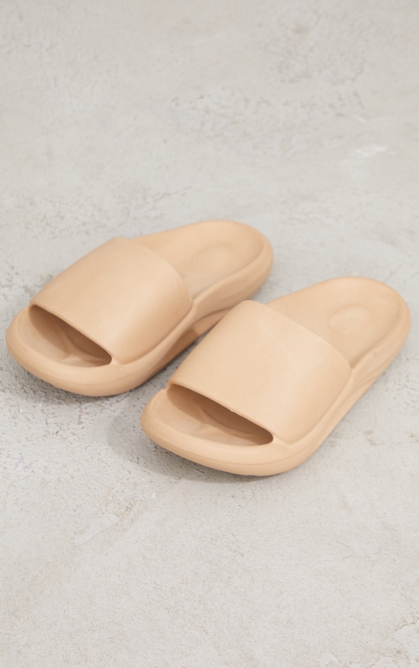 Beige Basic Sliders | Footwear | PLT