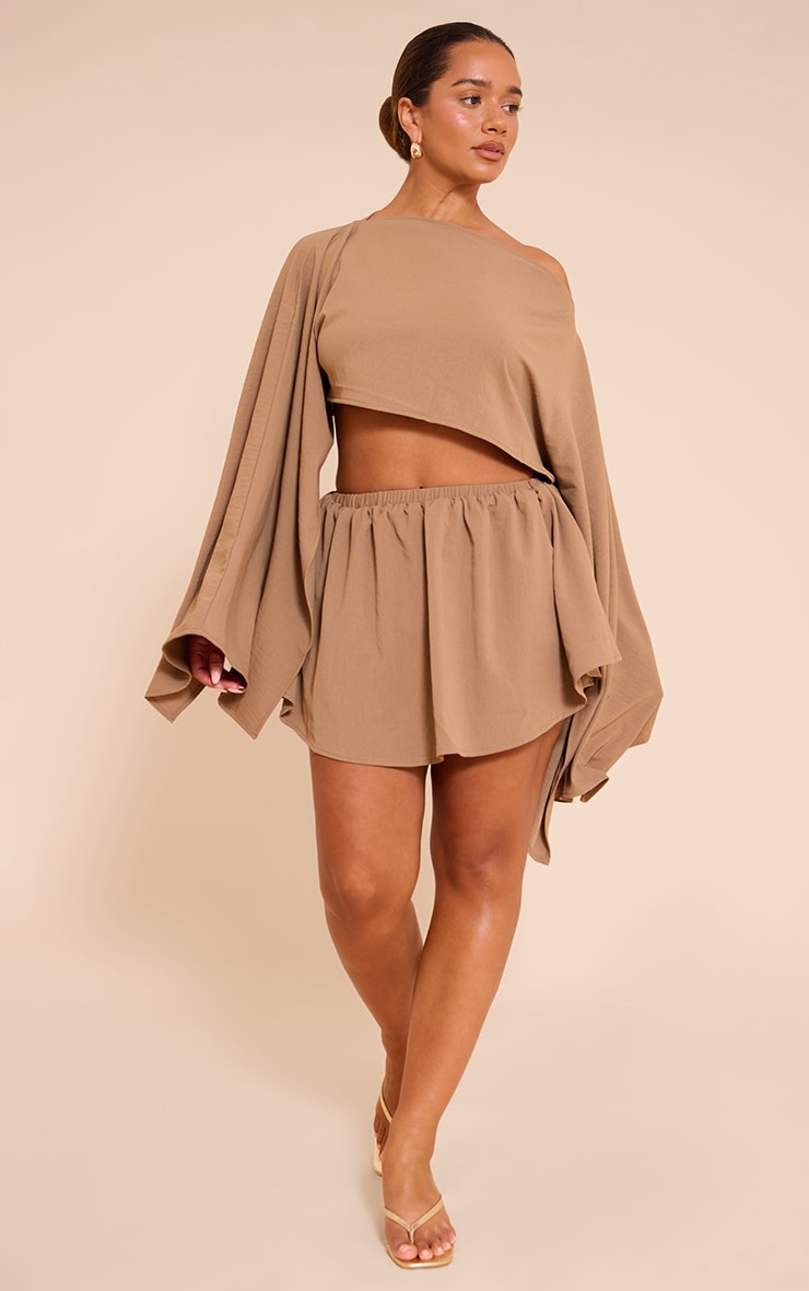 Shape Stone Hammered Satin Floaty Shorts | Shape | PrettyLittleThing USA