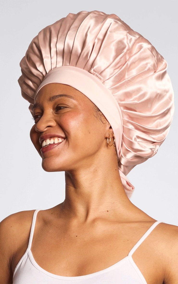 Kitsch Adjustable Oversized Satin Bonnet Blush | Beauty | PLT