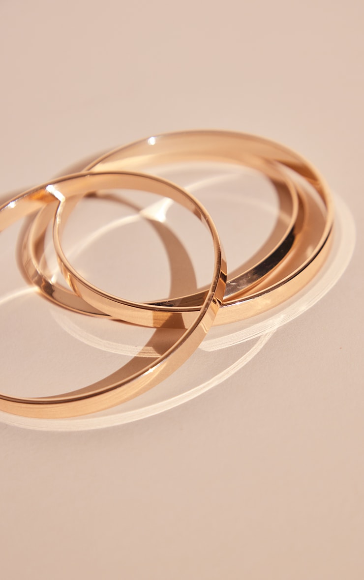 Gold Simple Smooth 3 Pack Bangles | PrettyLittleThing