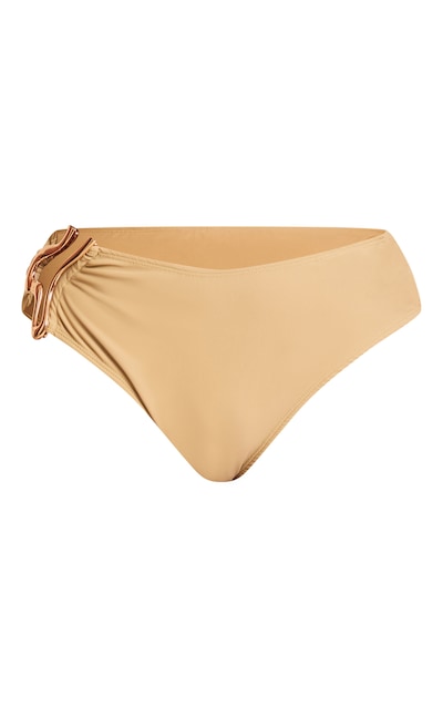 Shape Olive Gold Wave Trim Bikini Bottoms | Shape | PLT