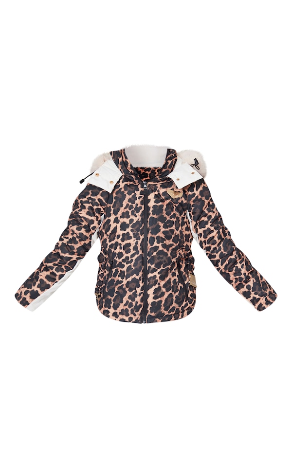PLT SKI Leopard Faux Fur Hooded Belted Jacket | Outerwear | PLT