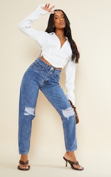 Mom Jeans | Ripped Mom Jeans | PrettyLittleThing