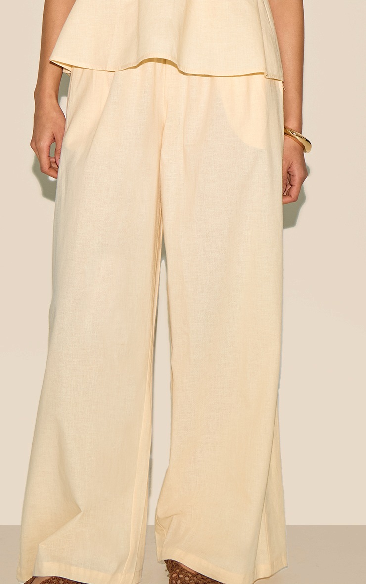 Butter Yellow Linen Look Floaty Wide Leg Pants | Co-ords | PLT USA